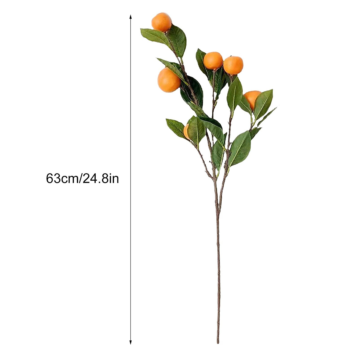 INIFLM 2Pcs Artificial Tangerine Branches, Vivid Orange Faux Tangerine Branch, Plant Branches with 6 Heads Fake Fruit for Table Kitchen Centerpiece, Indoor Home Party, Garden Decor