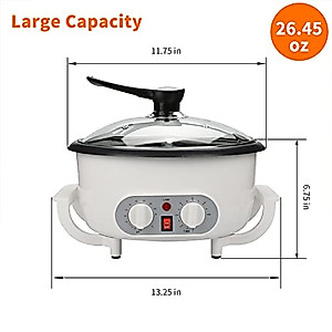 Upgrade Coffee Roaster Machine for Home Use, 110V Household Electric Coffee Bean Roaster with Timer 1200W Roasting Machine Peanut Bean Home Coffee Roaster