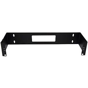 StarTech.com 2U Hinged Wall Mount Patch Panel Bracket - 6 inch Deep - 19" Patch Panel Swing Rack for Shallow Network Equipment- 22lbs (WALLMOUNTH2), Black