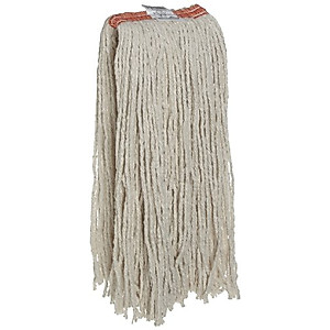 Rubbermaid Commercial Premium Cut-End Blend Mop, 20-Ounce Size, 1-Inch Orange Headband, White (FGF51700WH00)