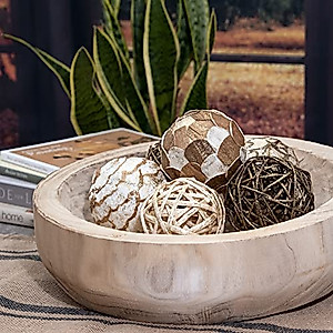 ANDALUCA Natural Tones Vase & Bowl Fillers Decorative Balls | Home Decor (Golden Orbs)