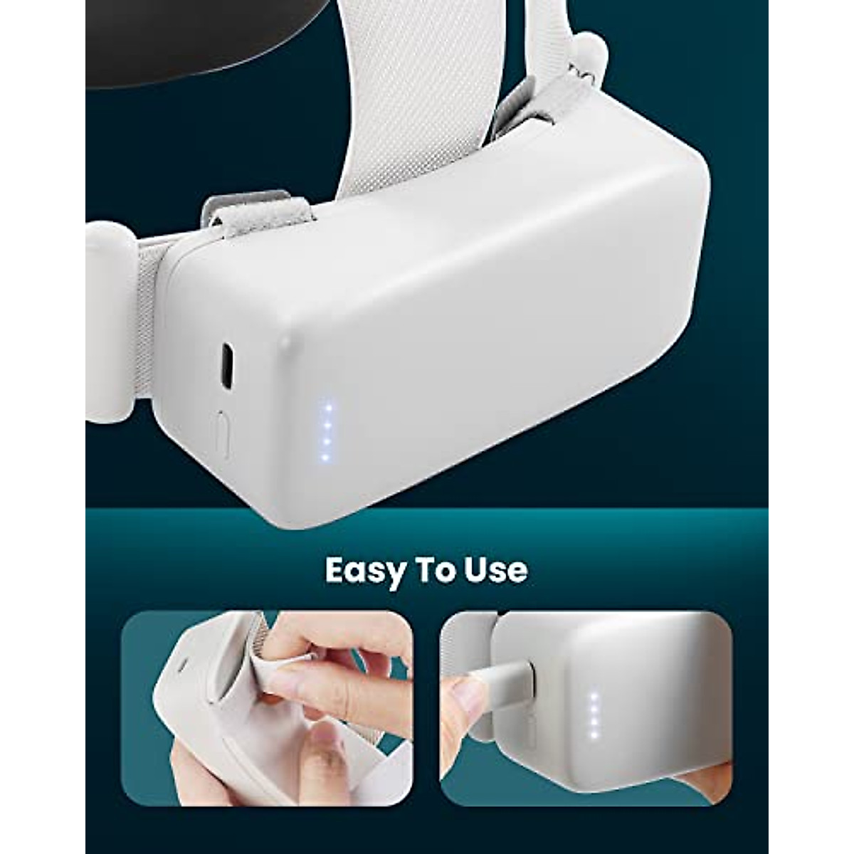 Battery Pack for Oculus/Meta Quest 2, Accessories for Oculus Quest 2, GEEKERA 6700mAh VR Power Bank for Extra 2.5-3.5H Playtime, Compatible with Original Oculus Quest 2 and Elite Strap, Quick Install