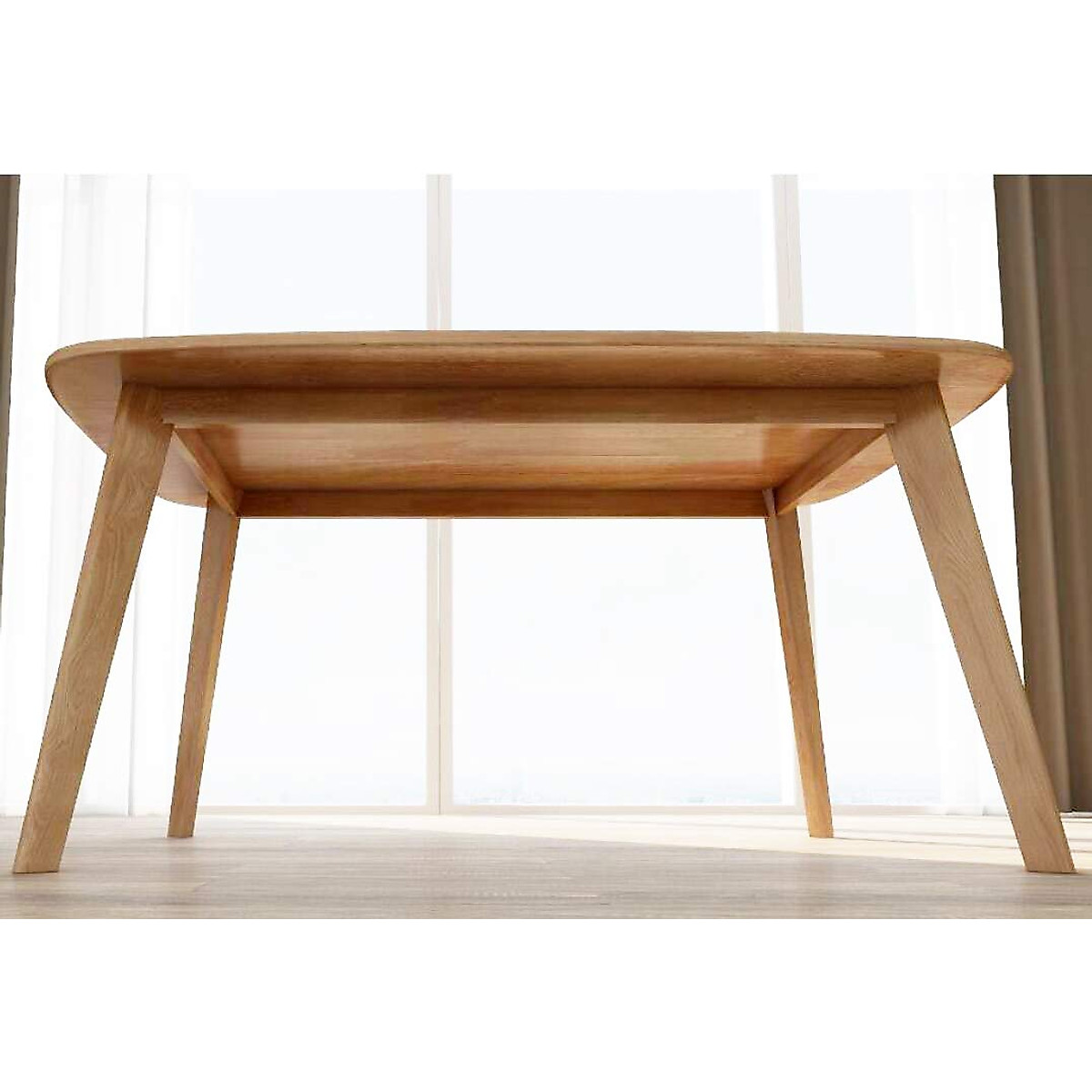 WoodShine Mid Century Modern Real Solid Wood Dining Table, Working Desk,47 Inch,Natural…