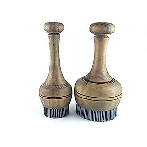 Uzbekistan handmade bread stamp set of two for Uzbek flat bread 1.57 inch / 2.75 inch diameter + lepeshka bread recipes