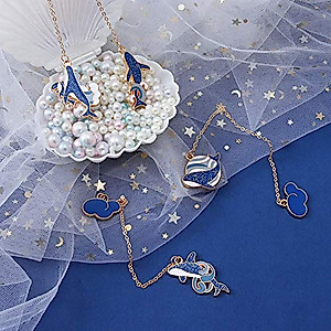 ZARYIEEO Office Products 4 Pcs Bookmarks Blue Whale Metal Bookmark with A String of Pendant Book Maker for Adults Kids Book Lovers Bookmarks for Reading Bookmarks Bulk Book Accessories