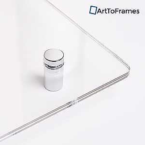 ArtToFrames Floating Acrylic Frame for Pictures Up to 16x20 inches (Full Frame is 20x24) with Chrome Standoff Wall Mount Hardware, Acrylic-109-16x20-69