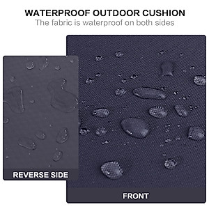 Faible Poisson Outdoor Bench Cushion and Replacement Cover, 36 x 18 Inch Waterproof Porch Swing Cushions with Handle and Anti-Slip Straps for Garden Patio Furniture