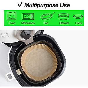 100PCS Air Fryer Disposable Paper Liner, Cooking Paper for Air Fryer, Non-Stick Air Fryer Liners, Baking Paper for Air Fryer Oil-proof, Food Grade Parchment for Baking Roasting Microwave