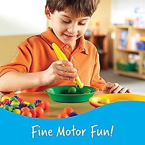 Learning Resources Jumbo Tweezers, Sorting & Counting, Preschool Science, Homeschool, Toddler Fine Motor Skill Development, Set Of 12