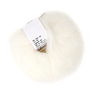 Angora Wool Yarn, Popular Soft Mohair Pashm Knit Angora Long Wool Yarn Hot More Colors(White)
