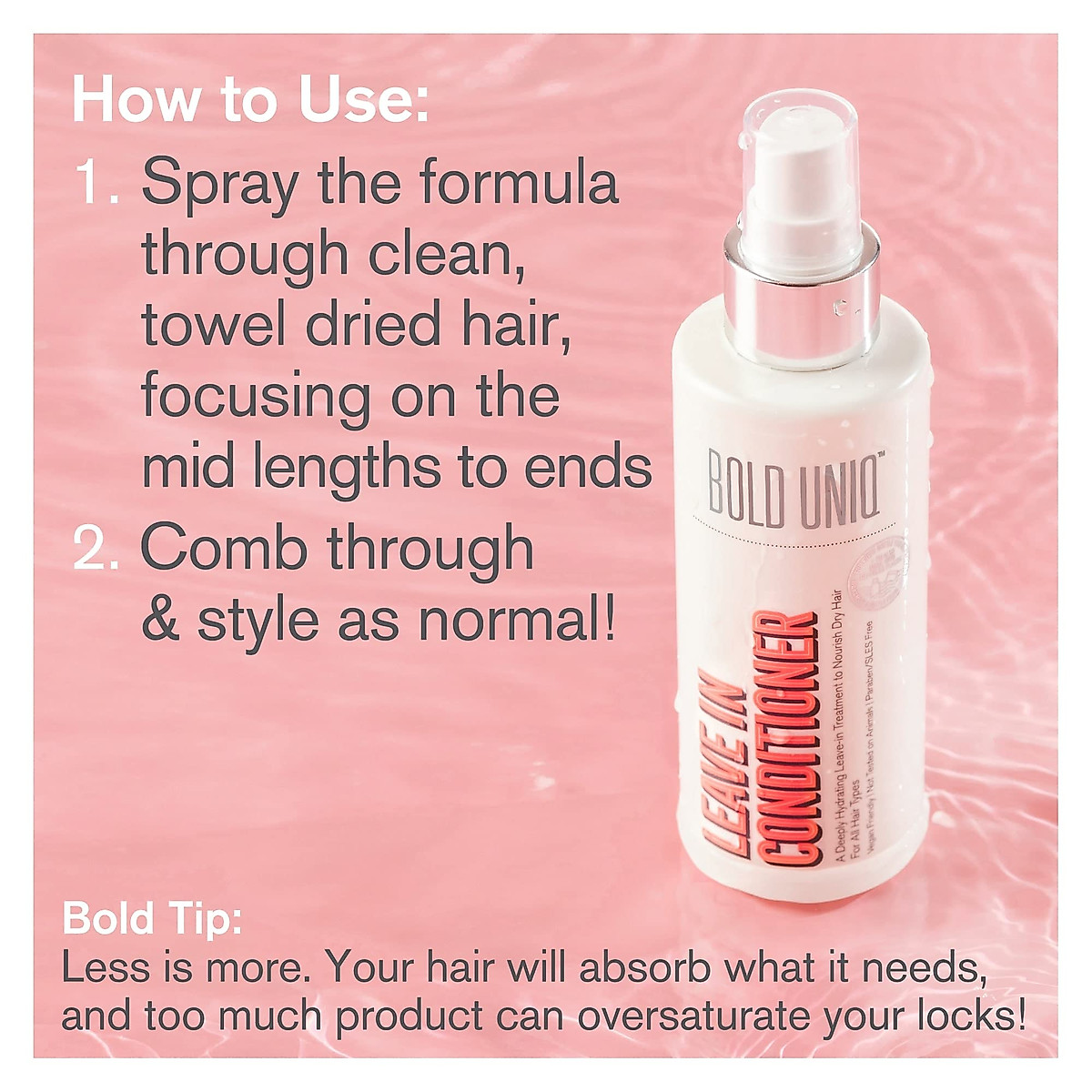 Leave in Conditioner - Intense Treatment, Anti-frizz Detangler Spray, Adds Deep Moisture & Shine to Dry, Damaged, Colored, Curly, Frizzy, Broken & Bleached Hair. Cruelty-free & 100% Vegan - 5.9 Fl.Oz