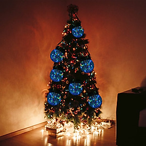 RNEHON Solar Lantern, 2 Pack Outdoor Lanterns Crackle Glass Ball Lights, 30 LED Waterproof Solar Lights Garden Patio Solar Lights Outdoor Decorative Backyard Halloween Christmas Decor