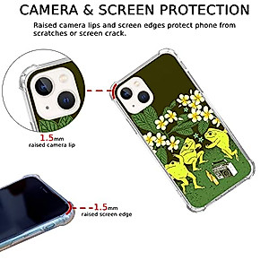 Voisgufley Frogs Dancing Case Compatible with iPhone 13 Mini, Hippie Trippy Frogs Party Case for iPhone 13 Mini for Teens Men and Women, Trendy Cool TPU Bumper Phone Case Cover
