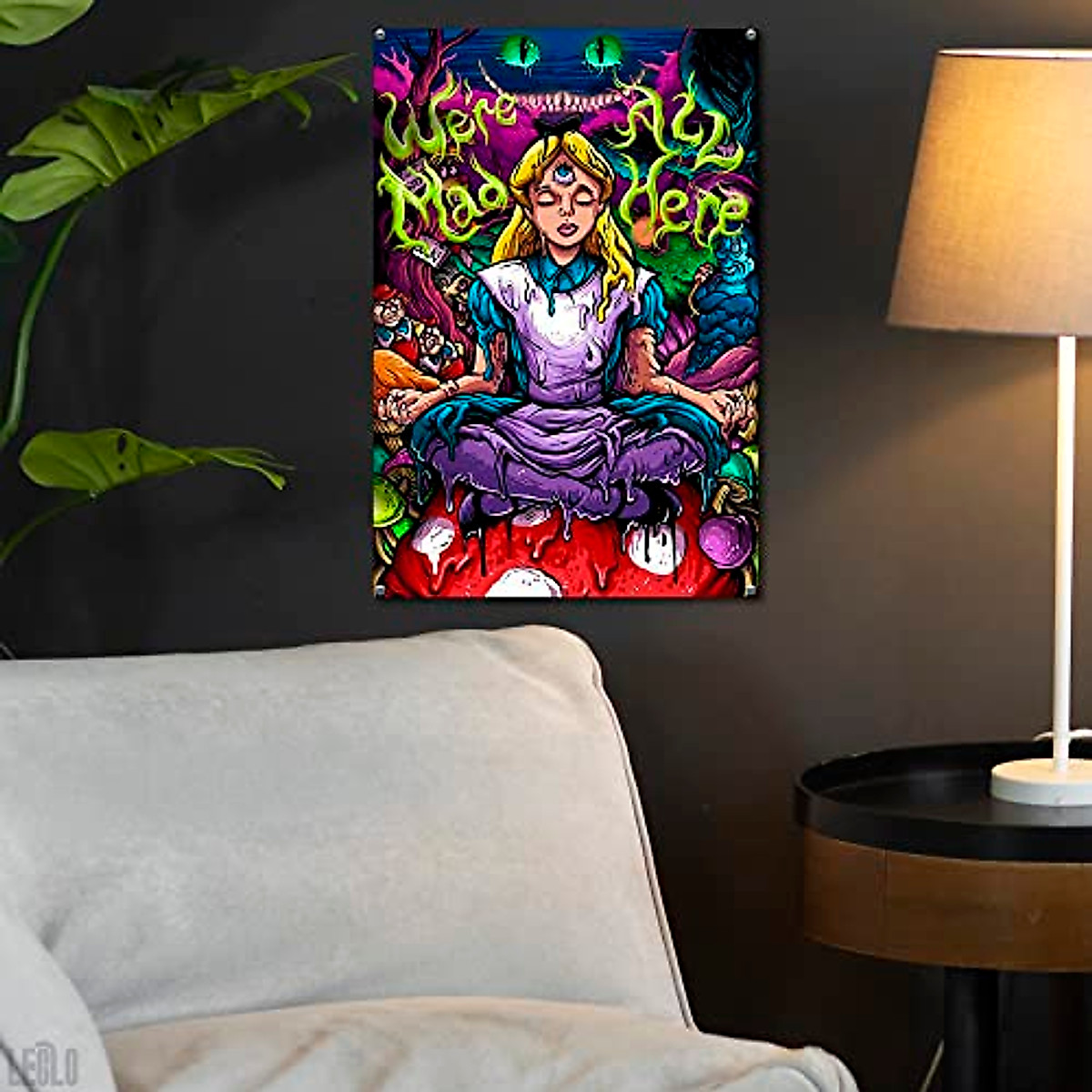 Trippy Tapestry for Bedroom Wall Decor - Alice in Wonderland Tapestry Picture Canvas Art Posters for Room Modern Wall Art Print - 15.7 x 23.6 IN (40x60cm) Bedroom Decor Posters Trippy Wall Decoration