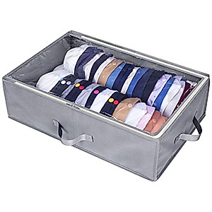 AOODA Large Hat Storage Box for Baseball Caps Organizer, Holds Up to 50 Caps Wide Hat Organizer for Closet with Cardboard, Under Bed Hat Holder, Grey