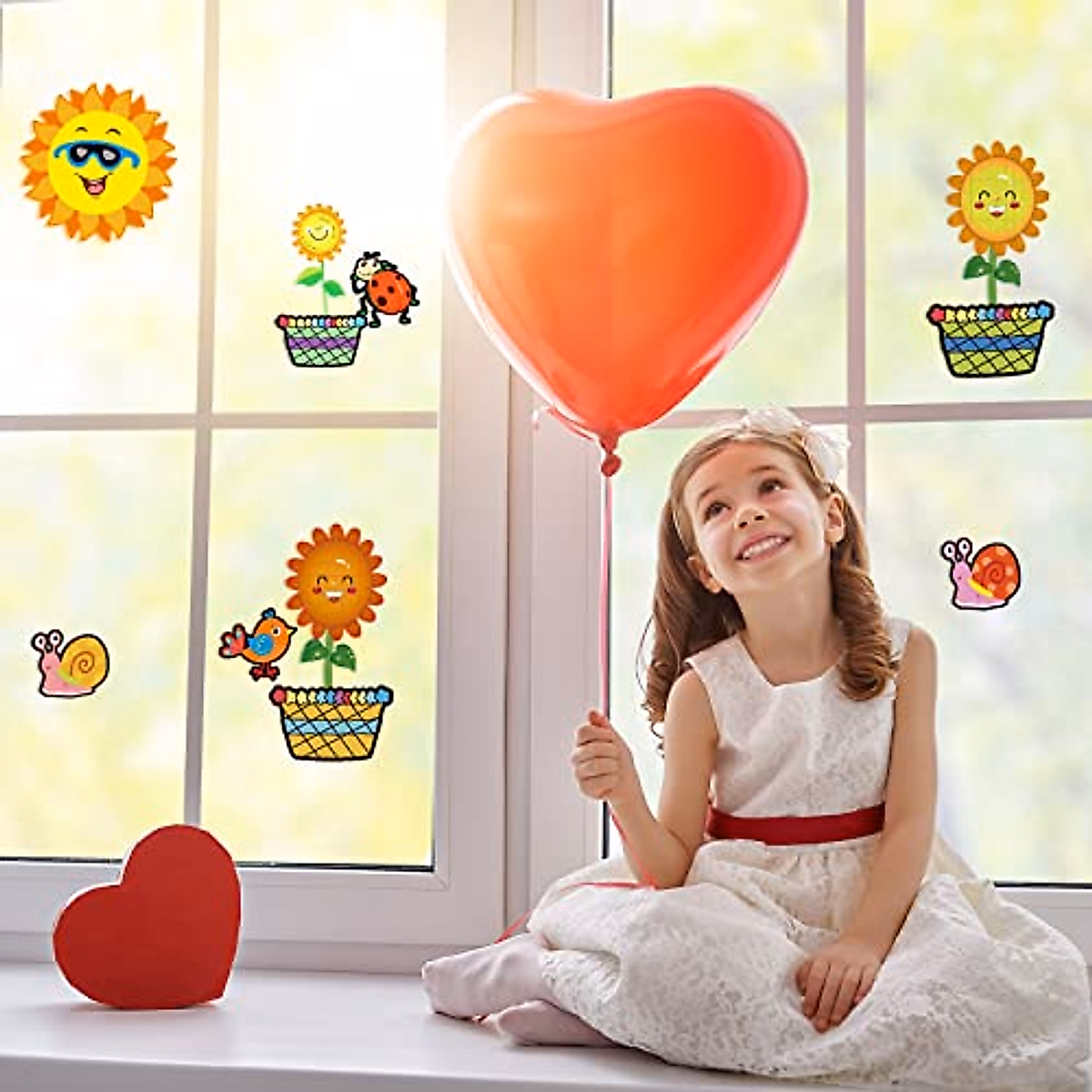 34 Pieces Spring Sunflower Classroom Bulletin Board Set Springtime Blooms Flowers Cutouts Colorful Butterfly Bee Bird Sun Clouds Cutouts When We Learn We Grow Bulletin Board Decor