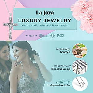 Sterling Silver Cross Heart Necklace for Women | Dainty 1/10 CTTW Lab Grown Diamond Cross pendant Necklace | Ideal Diamond Jewelry Gift for Women