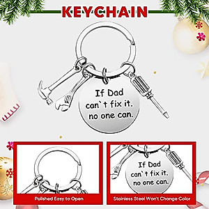 Yinkin Dad Keychain Key Rings Dad Gifts Stocking Stuffers for Men Multitool Credit Card Father's Day Gift Multi Functional Tool Stainless Steel Wallet Bottle Opener