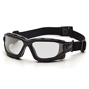 PYRAMEX I-Force Sporty Dual Pane Anti-Fog Goggle, Black Frame/Clear Anti-Fog Lens