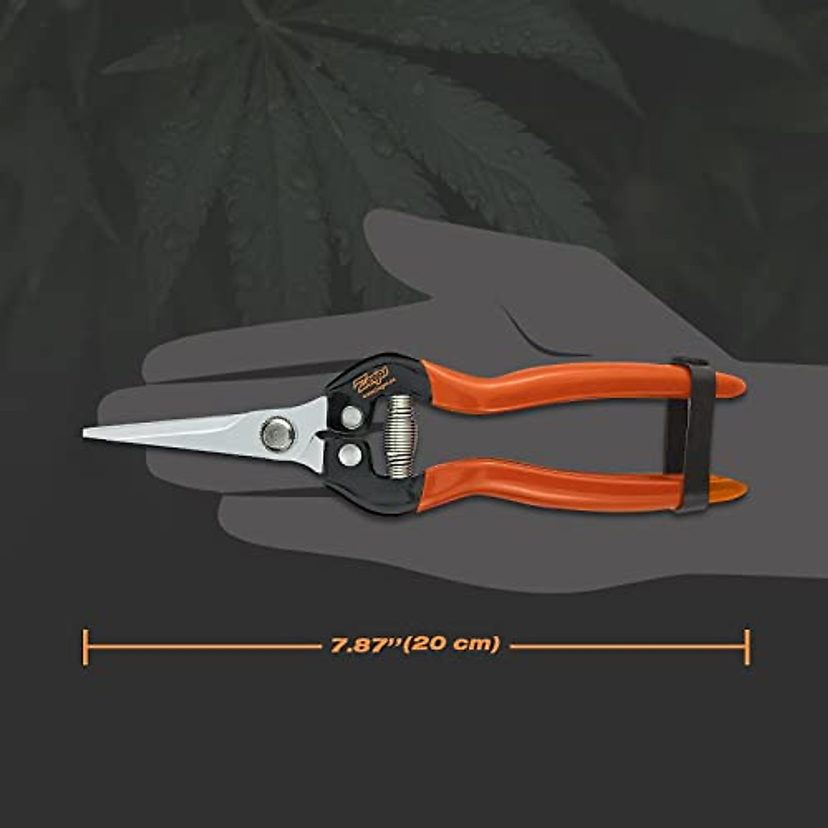 Zegos 7" All-Metal Trimming Scissors with 3" Long Blades for Leaves and Bud Cutting, Pruning Snips Garden Scissors for Vine Cutting, Plants and Herb Trimming (1 Pack)