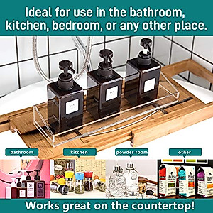 Vdomus Acrylic Bathroom Shelves, Acrylic Shelf Transparent Wall Mounted, No Drilling Extra Thick Acrylic Shower Shelf, Clear Storage Display Shelving, 2 Pack