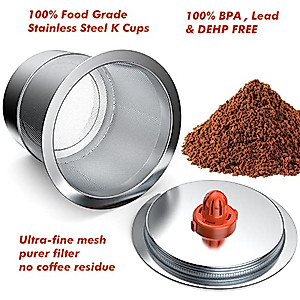 Reusable K Cups For Keurig | keurig reusable coffee pods Compatible with 1.0 and 2.0 Keurig Single Cup Coffee Maker Stainless Steel K Cup,BPA Free(2 pack)