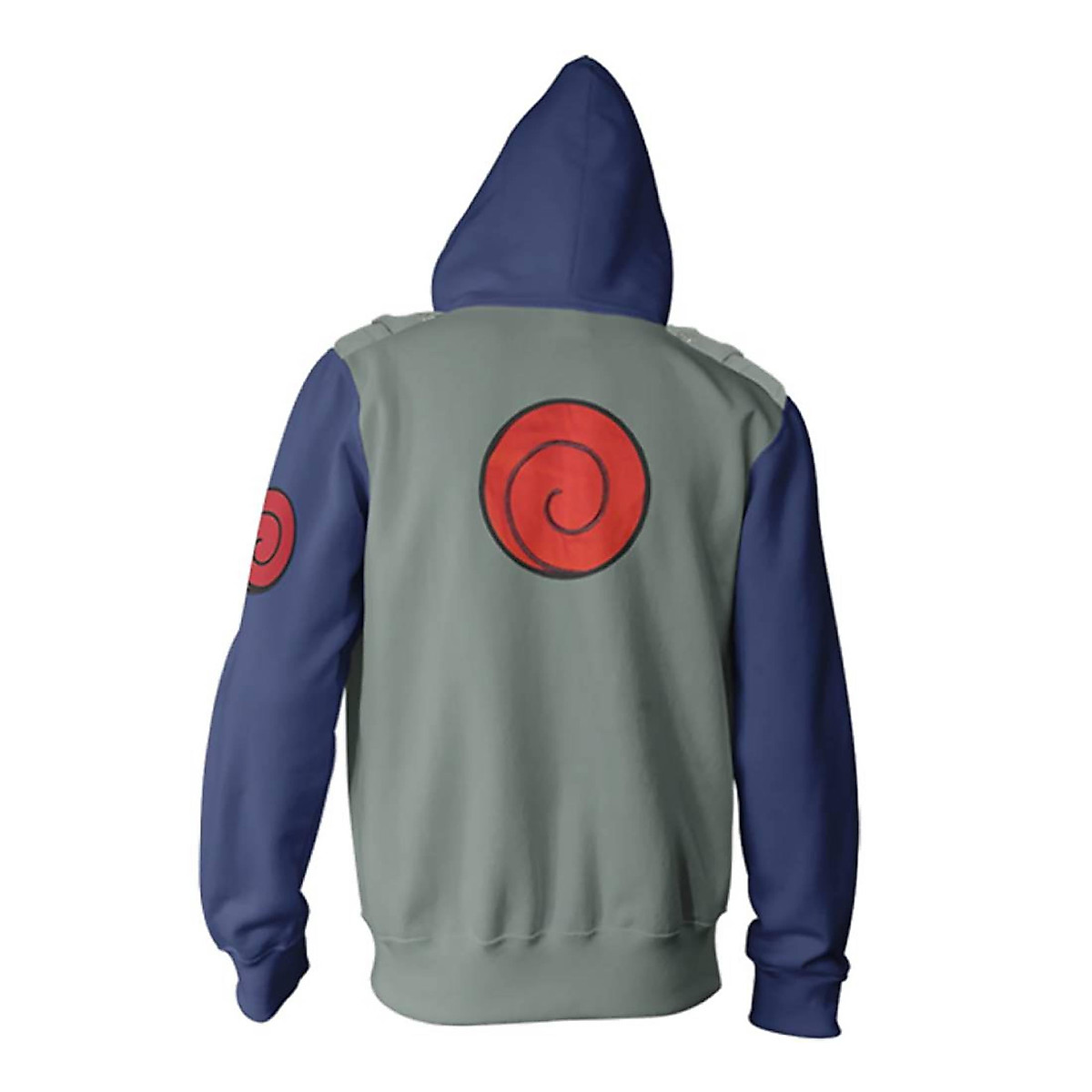 Ripple Junction Naruto Shippuden Men's Full Zip Up Hooded Sweatshirt Kakashi Hatake Anime Zippered Fleece Hoodie Olive XL