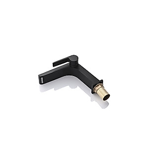 Bathroom Sink Faucet fit Single Handle Single Hole for Bathroom,Lavatory,Vanity Brass Matte Black Include 2 US Standard 3/8" Hoses