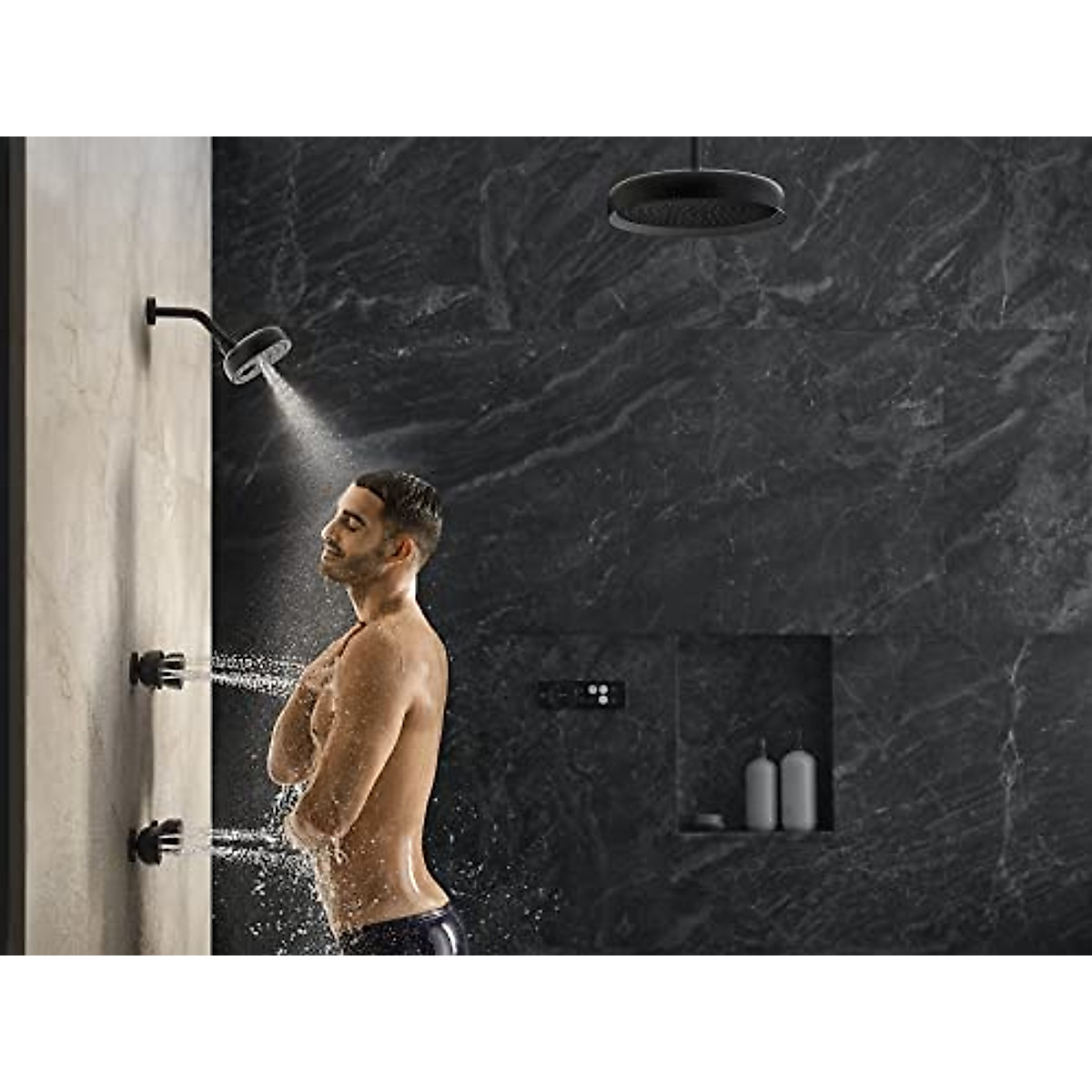 KOHLER 26290-BL Statement Multifunction 2.5 gpm Showerhead, Matte Black
