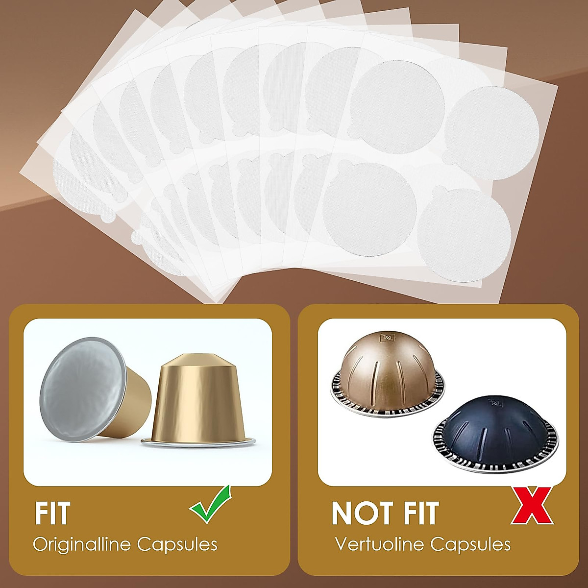 Prasacco 100 Pieces Reusable Aluminum Foil Lid Reusable Coffee Covers（37mm/1.45inch）