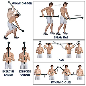 Yes4All Steel Mace Bell for Strength Training, Shoulder, Grips & Forearms Workouts - 15 Pounds