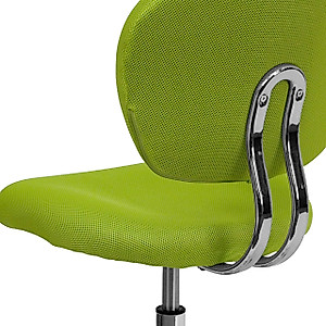 EMMA + OLIVER Mid-Back Apple Green Mesh Padded Swivel Task Office Chair with Chrome Base