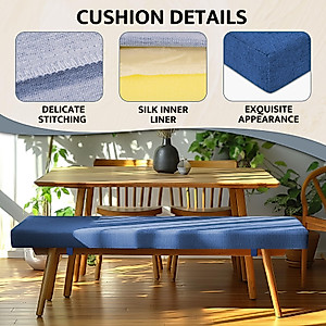 mudilun Bench Cushion 40 inch Bench Cushions for Indoor Furniture with Ties Patio Furniture Cushions for Window Piano Shoe Garden Chair Pads