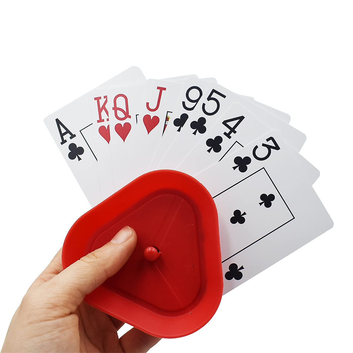Yuanhe Playing Card Game Holder - Triangle Shaped Hands-Free Poker Holder Tray, 4 Colors, Set of 4