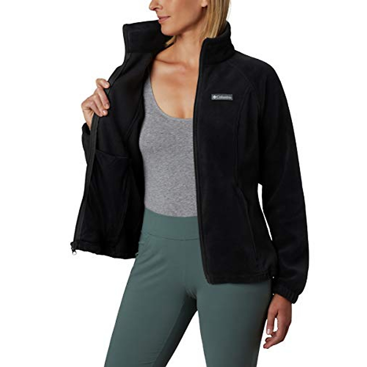 Columbia Women's Benton Springs Full Zip, Black, Petite Small