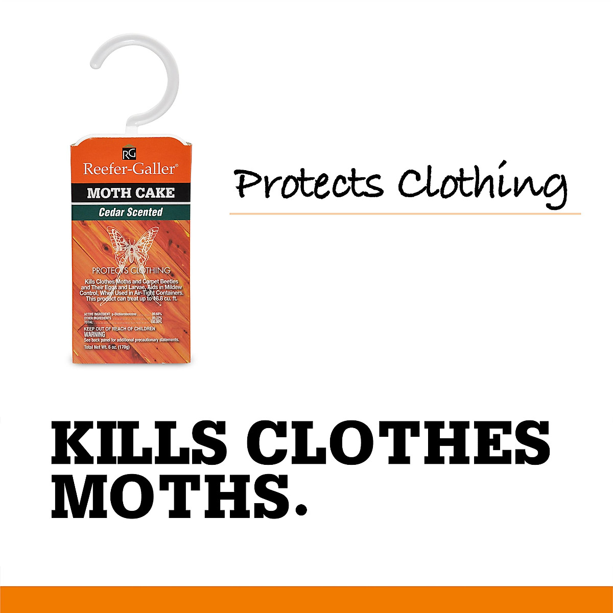 Reefer-Galler Cedar Moth Cake (1) Kills Clothes Moths, Carpet Beetles, and Eggs and Larvae