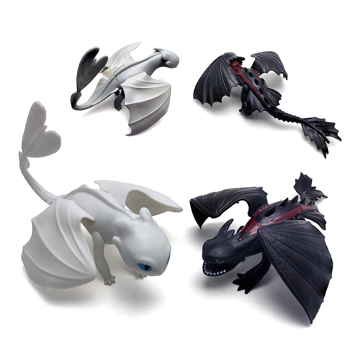 Toysvill Vikings & Dragon Toys Action Figures (Light Fury, Night Fury, Deathgripper, Monstrous Nightmare, Deadly Nadder, Hiccup, Astrid Hofferson, Snotlout Jorgenson) SET 8 PCS