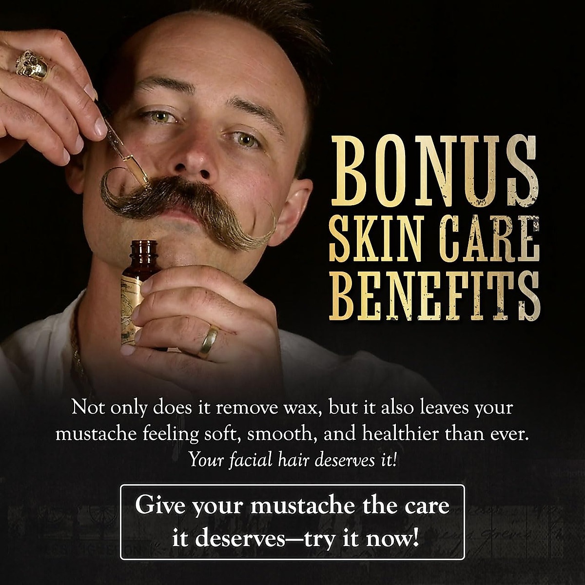 THE VINTAGE GROOMING CO. Mustache Wax Remover Night Fury Oil by Death Grip - Get Wax Out Of Your Handlebar Moustache Or Beard | Mustache Cleaner Kit
