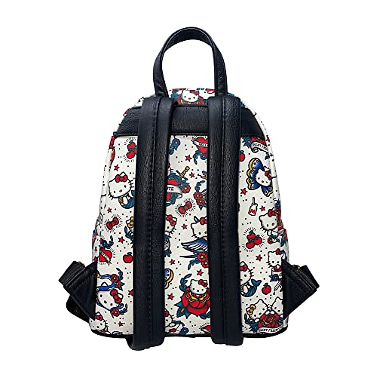 Loungefly Sanrio Hello Kitty Tattoo Allover Print Womens Double Strap Shoulder Bag Purse