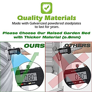 Raised Garden Bed Galvanized Planter Box Outdoor, Rot-Resistant Metal Garden Bed Planter for Vegetables Flower Herb (Silver)