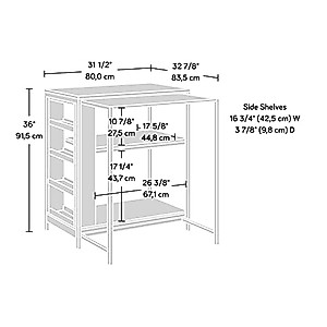 Sauder Miscellaneous Storage Kitchen Island, L: 31.50" x W: 32.88" x H: 36.00", White Finish