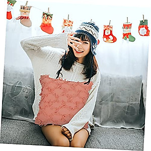 BESPORTBLE 2pcs Core for Shaped Covers Macrame Morocco Beding Design Pink Tassel Simple Cases Room Bed Lip Stylish Chic Hotel Protector Cotton Decor Chair Restaurant Pillowcase Practical