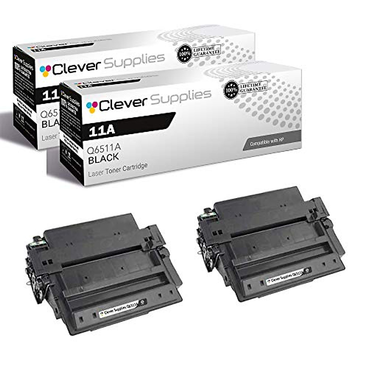 CS Compatible Toner Cartridge Replacement for HP 11A Q6511A 11X Q6511X Black Laserjet 2400 2400DN 2400D 2410 2410XI 2420 2420DN 2420D 2430 2430N 2430DTN 2430TN Toner Cartridge 2 Pack