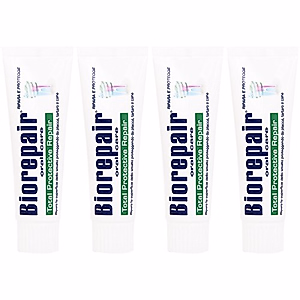 Biorepair: "Total Protective Repair" Toothpaste with microRepair * 2.5 Fluid Ounce (75ml) Tubes (Pack of 4) * [ Italian Import ]