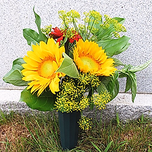 2 Pack - Evelots New Cemetery Cone Vases-Sturdy Steel Stakes-Graveside Memorial