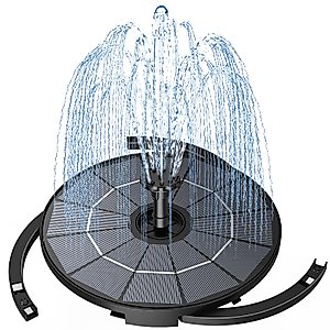 AISITIN 2.8W Solar Fountain Pump for Water Feature with 3.9ft Cord, Solar Bird Bath Fountain with 6 Nozzles, Solar Powered Water Fountain for Bird Bath, Garden, Ponds Fish Tank and Outdoor