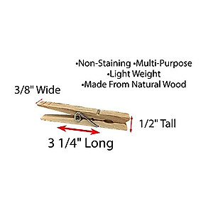 Nickanny's Cotton Apron, Clothesline, and Natural Heavy Duty Wood Clothespins w/Metal Spring Set (Apron Pins)