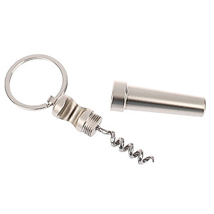 TBoxBo 1Piece Bottle Opener Keychain 3 in 1 Portable Bottle Opener Wine Bottle Corkscrew Portable Wine Beer Can Opener Mini Keychain Wine Opener Outdoor Corkscrew Kitchen Tools for Men & Women,Silver