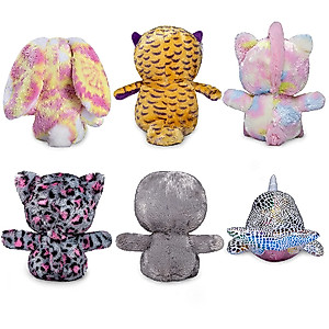 Nleio 7inch Cute Stuffed Animals Plush Toys Set, 6 Pcs Small Stuffed Animal Bulk Unicorn/Narwhal/Bunny/Owl/Sloth/Cat Plush Animal, Super Soft & Durable Stuffed Toys for Kids Girls Boys