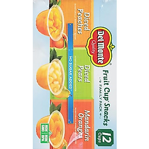 Del Monte No Sugar Added Variety Fruit Cups (Peaches, Pears, Mandarin Oranges), 4 Ounce (Pack of 12) 2002456
